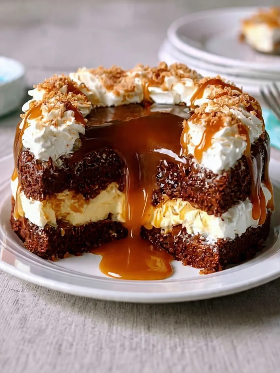 The Best Chocolate Caramel Cream Cake (Decadent Perfection!) - Paula ...