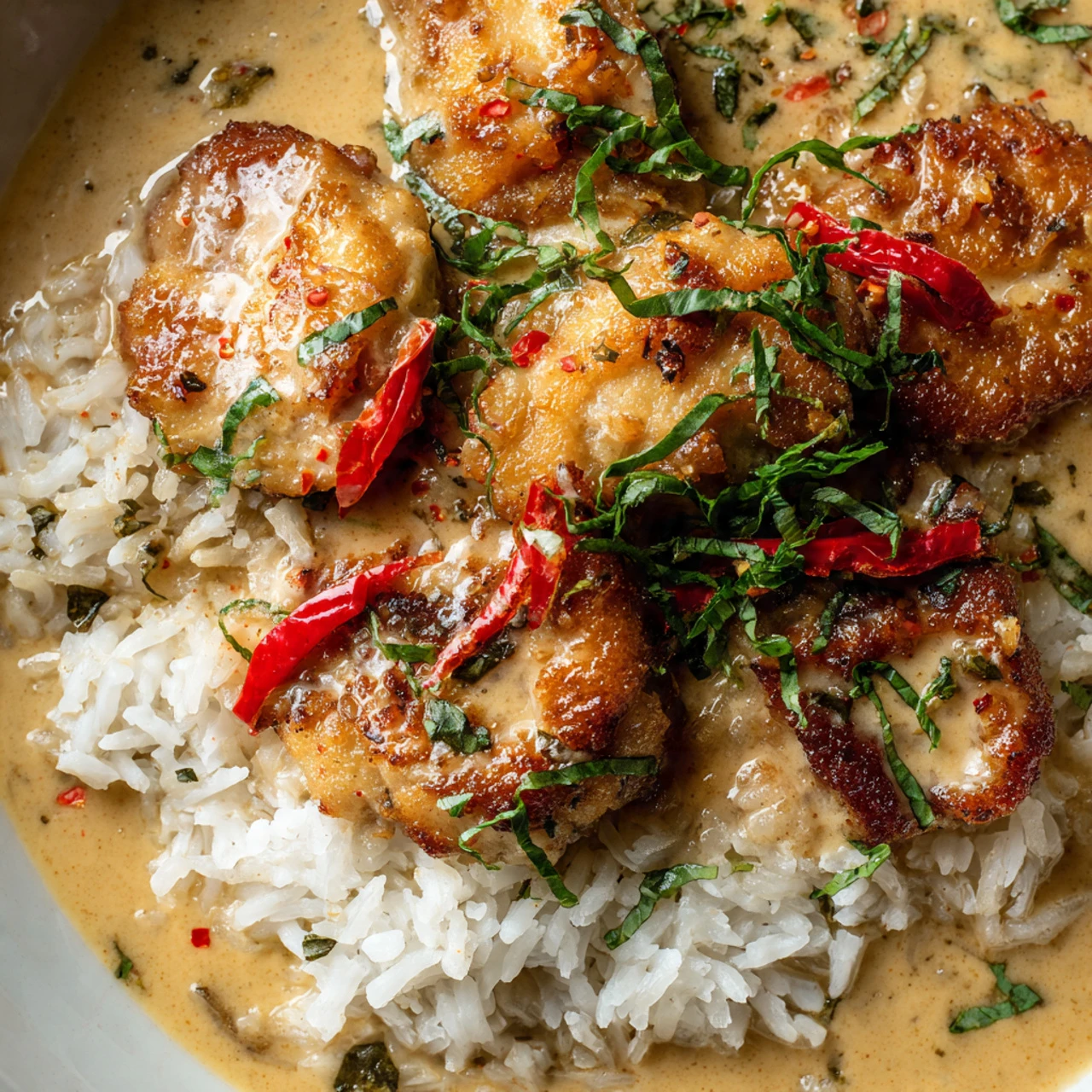 Basil Chicken in Coconut Curry Sauce - Paula Recipes