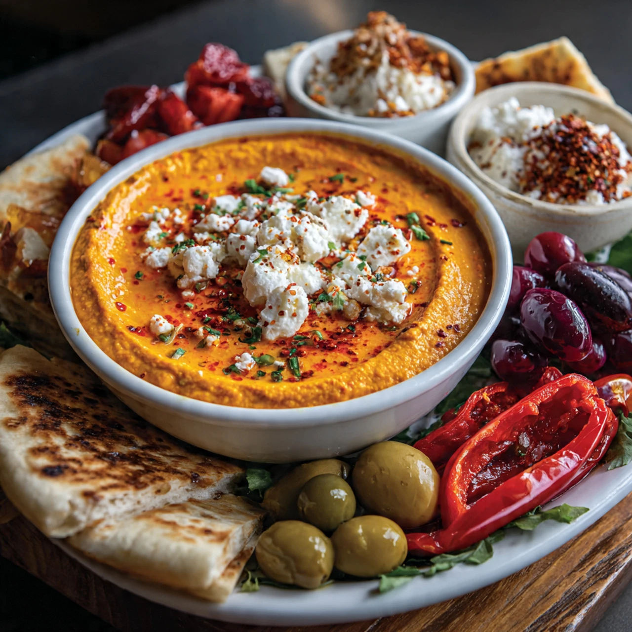 Tirokafteri (Spicy Greek Feta Dip) - Herbs & Flour - Paula Recipes